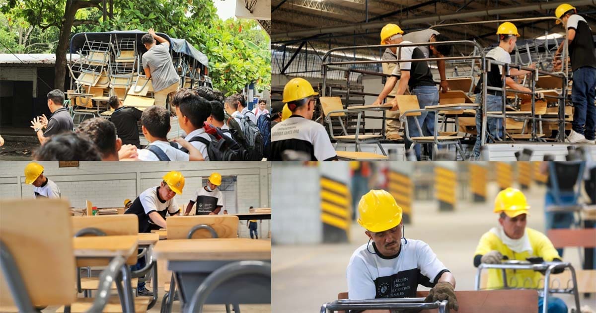 Plan Cero Ocio abastece de pupitres a escuelas públicas