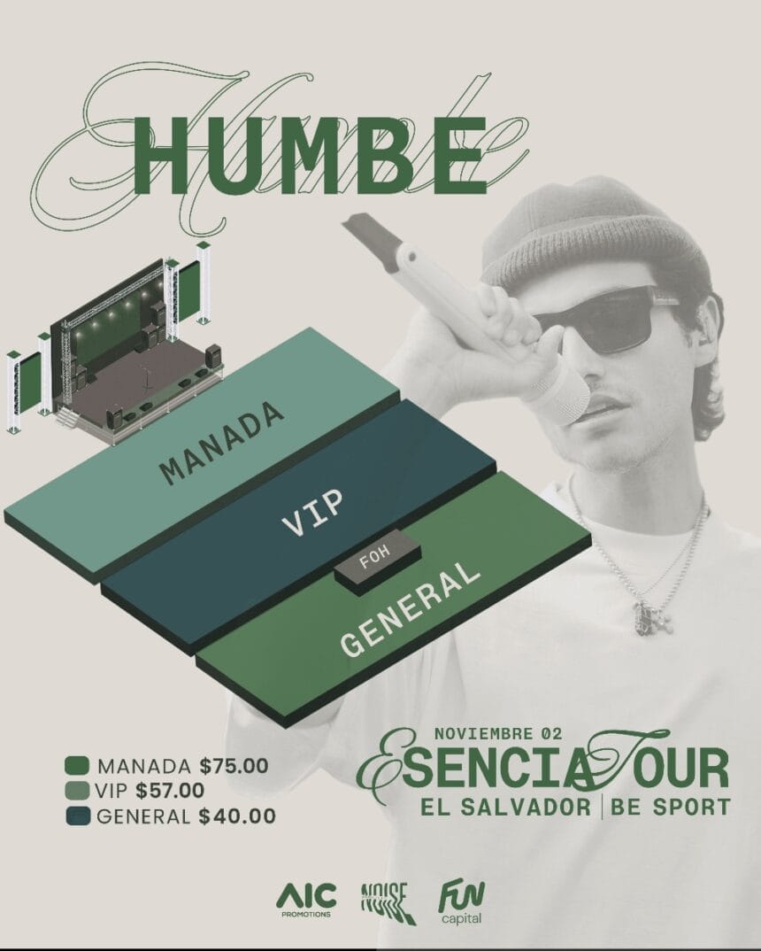 Humbe anuncia su concierto en El Salvador como parte de "Esencia Tour"